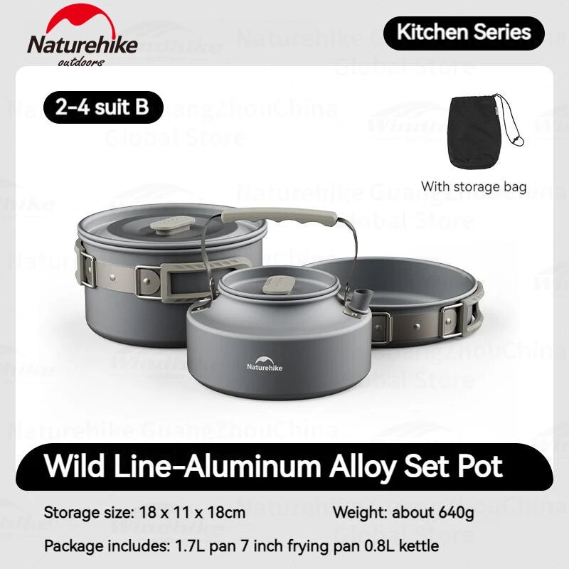 Naturehike набор посуды для кемпинга 2-4 чел. 3 PCS-B