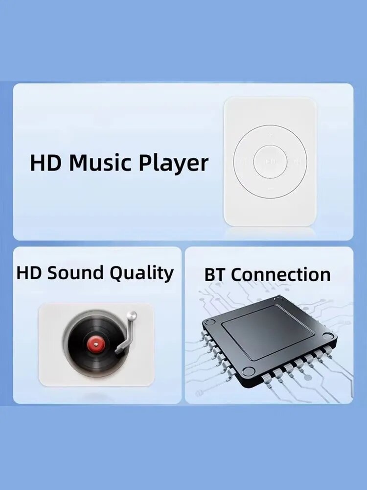 MP3-плеер портативный белый с microSD слотом на 128 ГБ и поддержкой Bluetooth