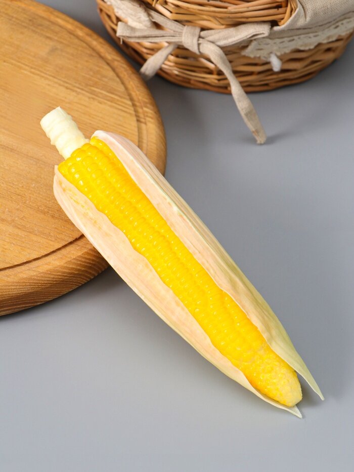 Муляж Кукуруза в початке, 21×5.5 см, жёлтый