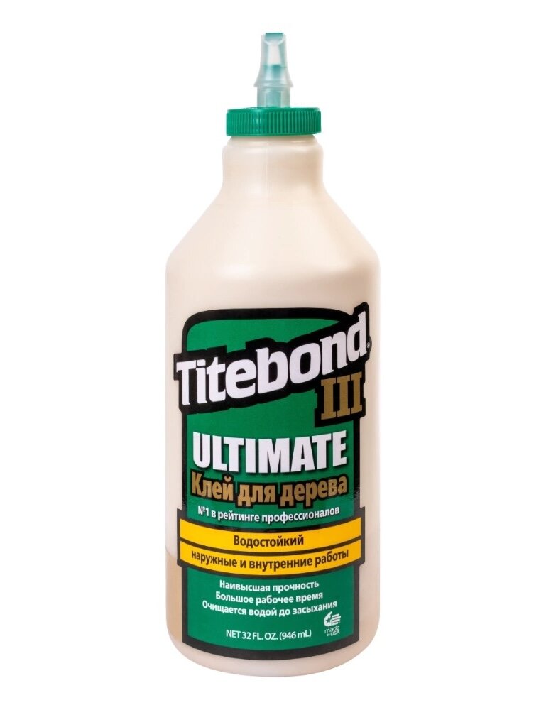 Клей для дерева влагостойкий Titebond III Ultimate Wood Glue 946мл Titebond 1415