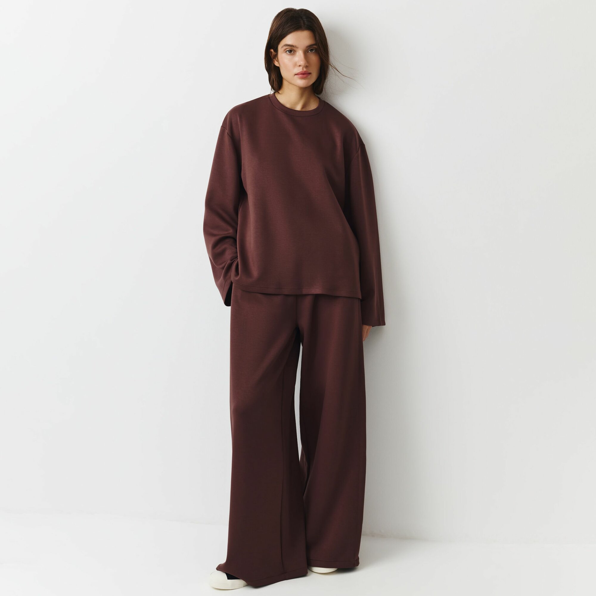 Брюки женские, р. S, модал/полиэстер/эластан К, коричневые, Reinalda