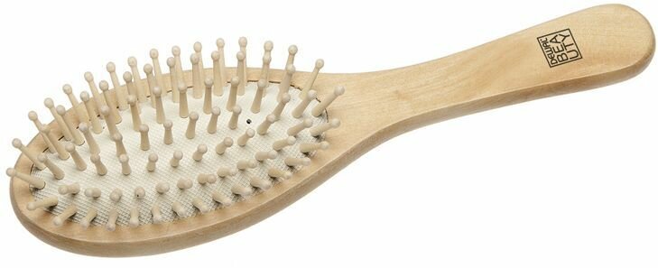 Расческа для волос массажная / Щетка для волос, с деревянным штифтом, Dewal Beauty, DBW436ECO