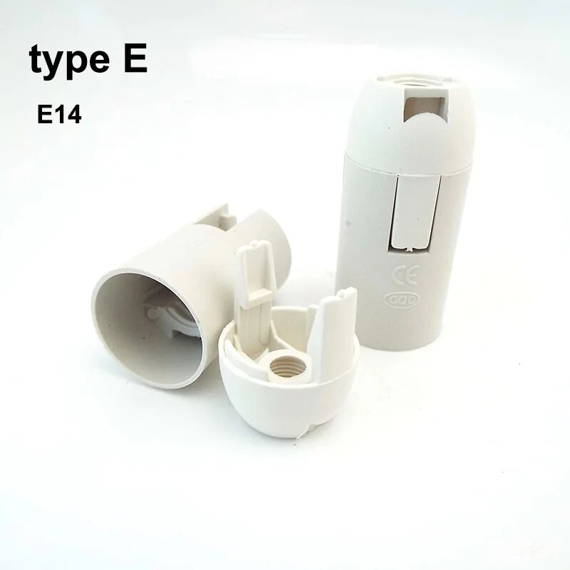 Патрон E14/E27 белый, 5шт