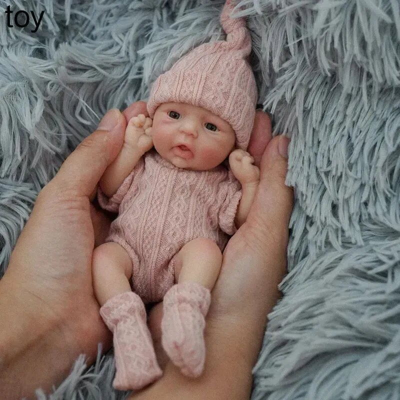 7-дюймовая силиконовая кукла-девочка, реалистичная мини-кукла-реборн, силиконовая игрушка с принадлежностями для кормления