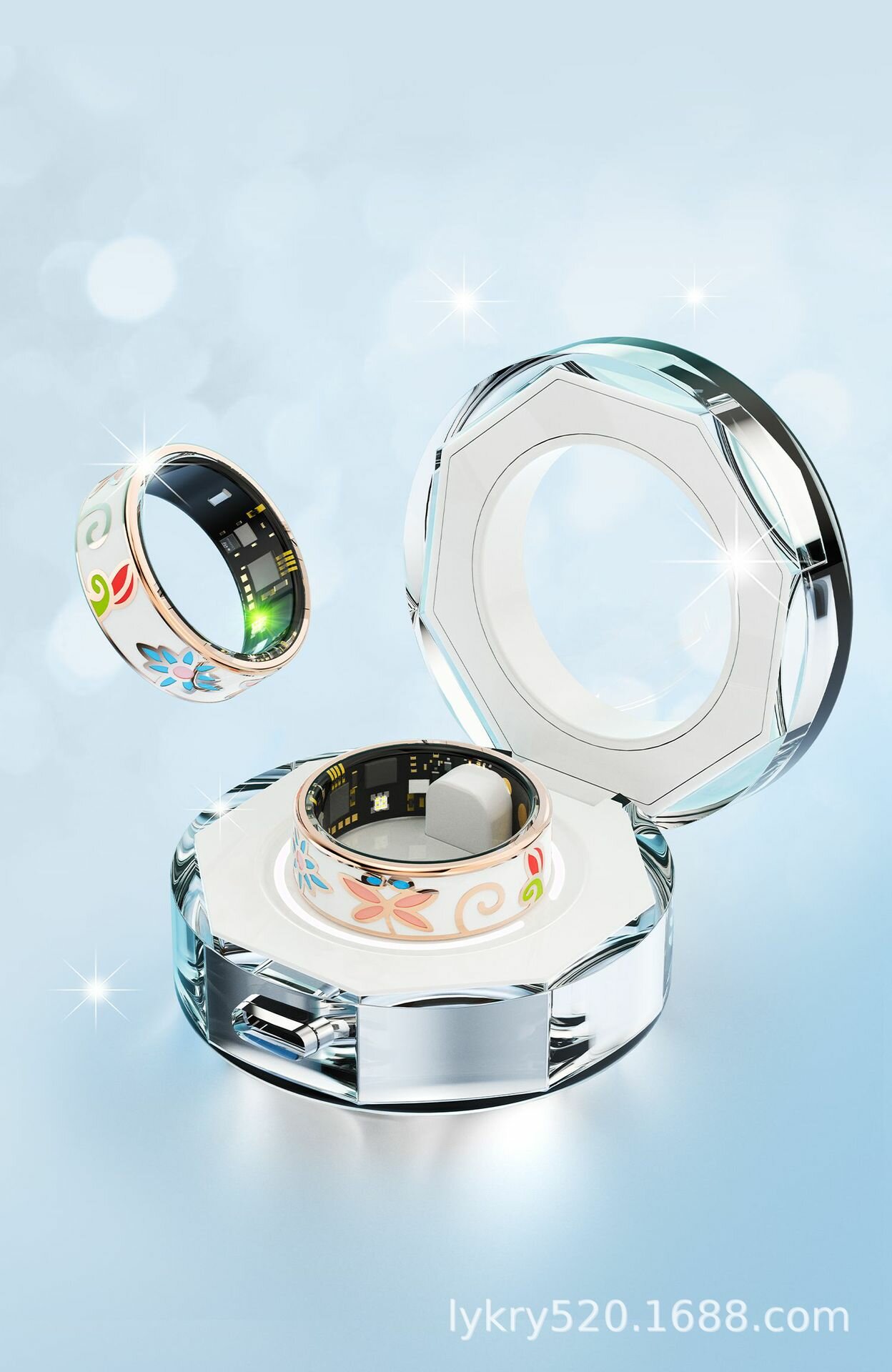 Производители продают смарт-кольцо с эмалью цвета R18A (Smart Health) для измерения частоты сердечных сокращений, артериального давления, содержания кислорода в крови, определения состояния сна, подсчета шагов , светло-зеленый