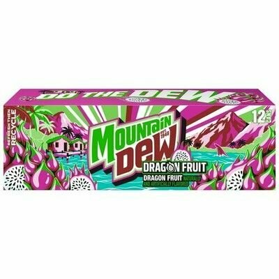 Mountain Dew Dragon Fruit, Маунтин Дью Драгон Фруйт 0.355л, банка (США), 12 шт х 355 мл