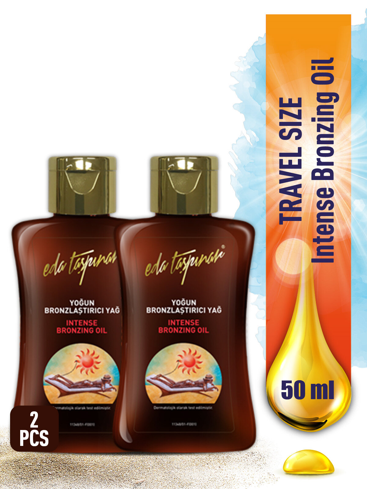 Eda Taspinar Масло для загара SPF 0, мини 50 мл, набор 2 шт