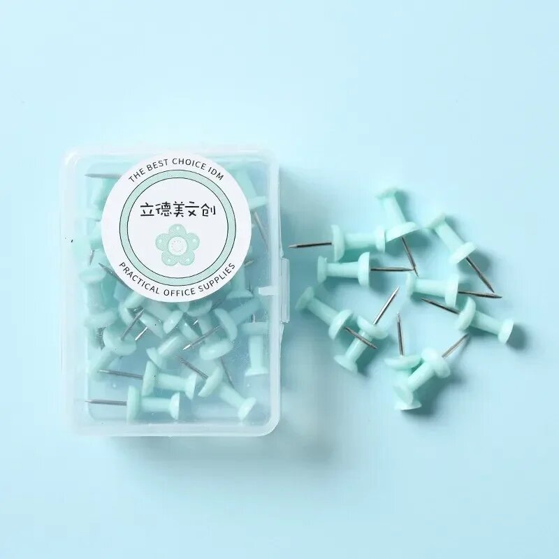 MOONBIFFY Пластиковые булавки для большого пальца S-Green 40pcs