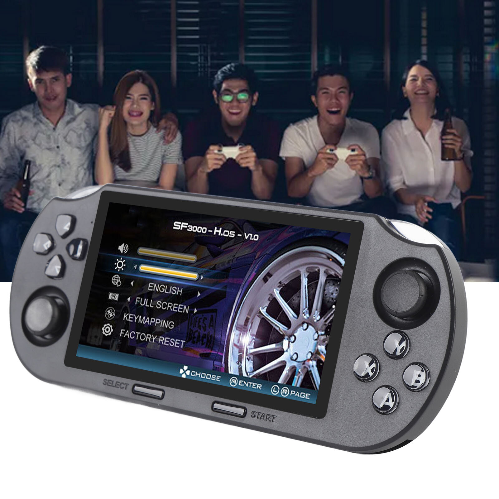 Портативная игровая консоль с экраном IPS 4,5 дюйма, разрешением 854x480, 64 ГБ, ретро-портативная игровая консоль с поддержкой 14 эмуляторов для развлечений