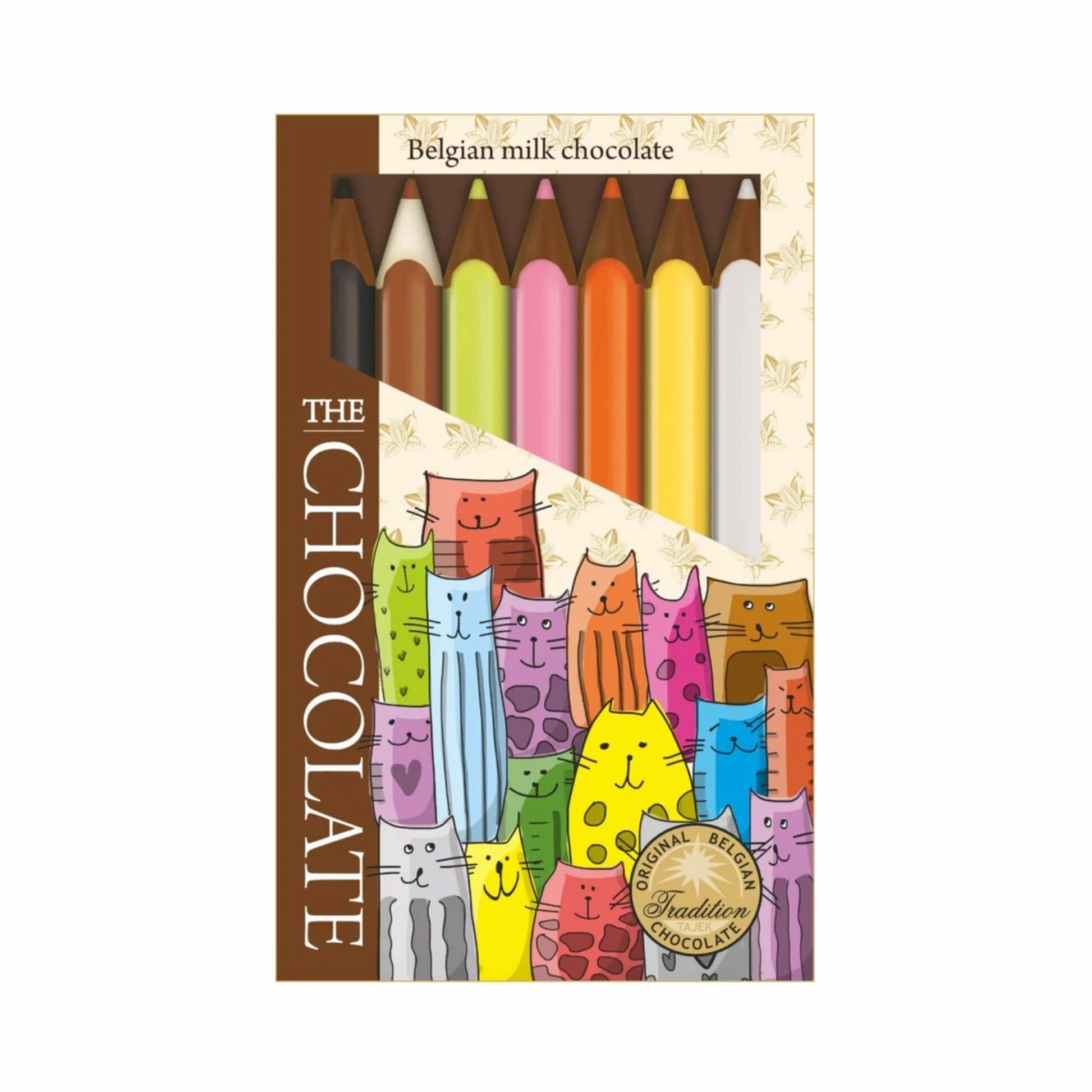 Шоколад The Chocolate бельгийский молочный "Разноцветные карандаши", Cats, 100 гр. (Чехия)