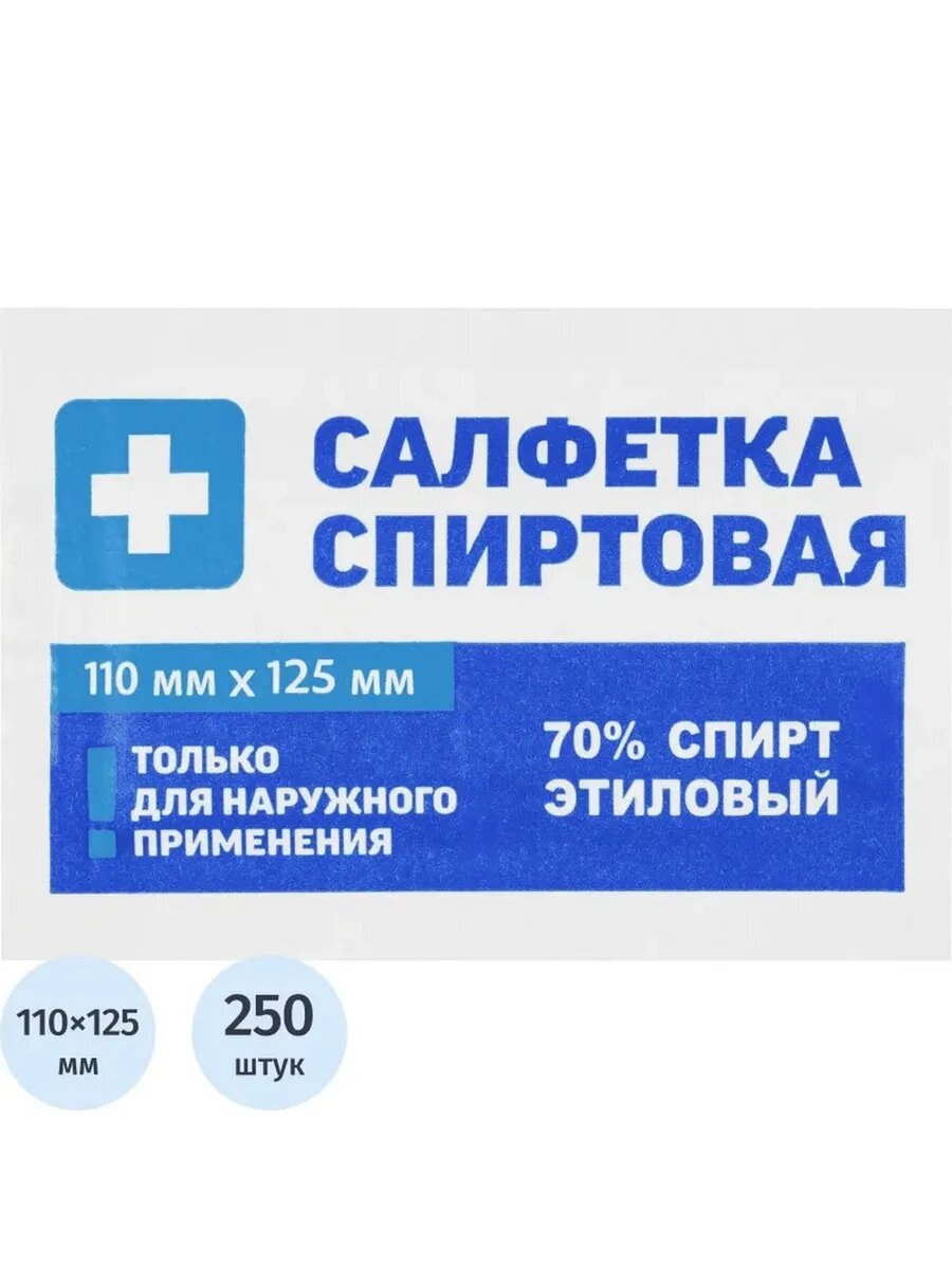 Антисептические спиртовые салфетки 250 шт.