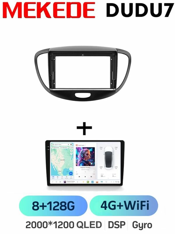 Магнитола 9" Mekede DUDU7 8/128 Gb для Hyundai i10 2007-2013 carpay Android