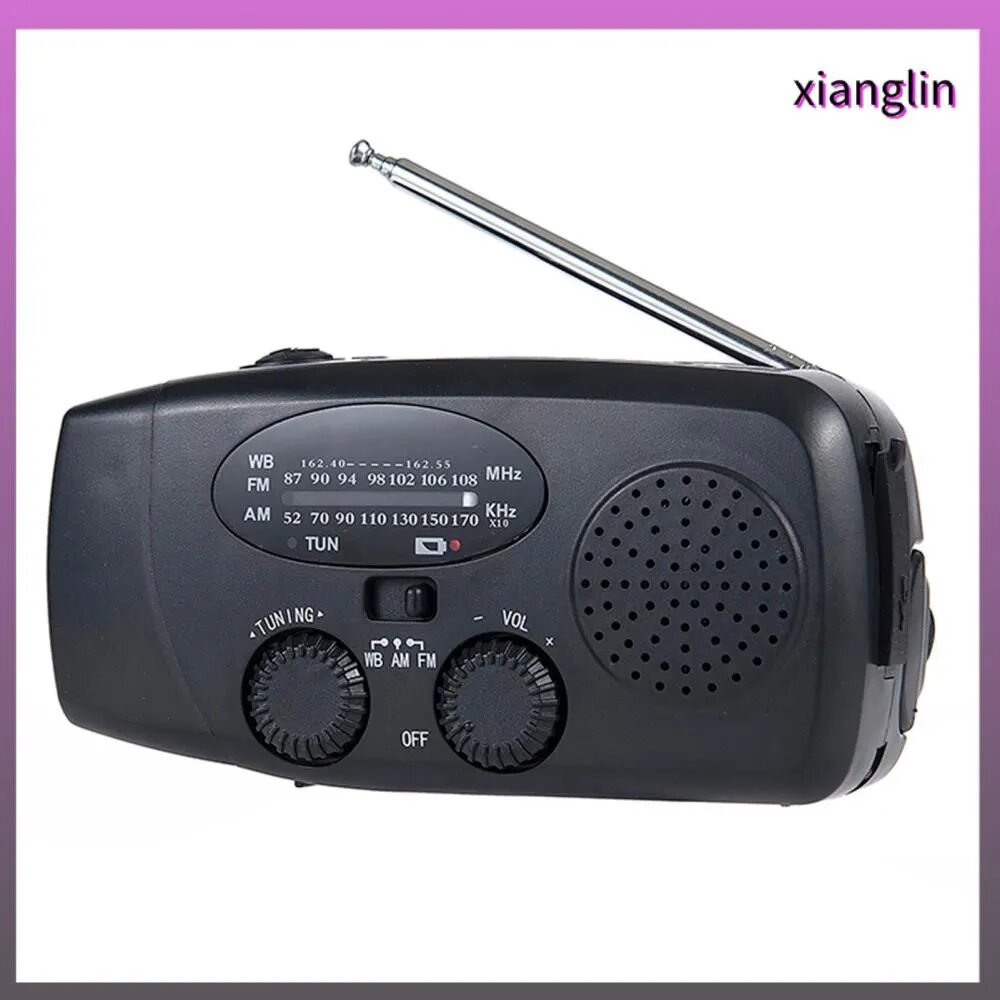 Аварийное радио FM/AM/WB (NOAA) портативное, с телескопической антенной и многодиапазонным приемом