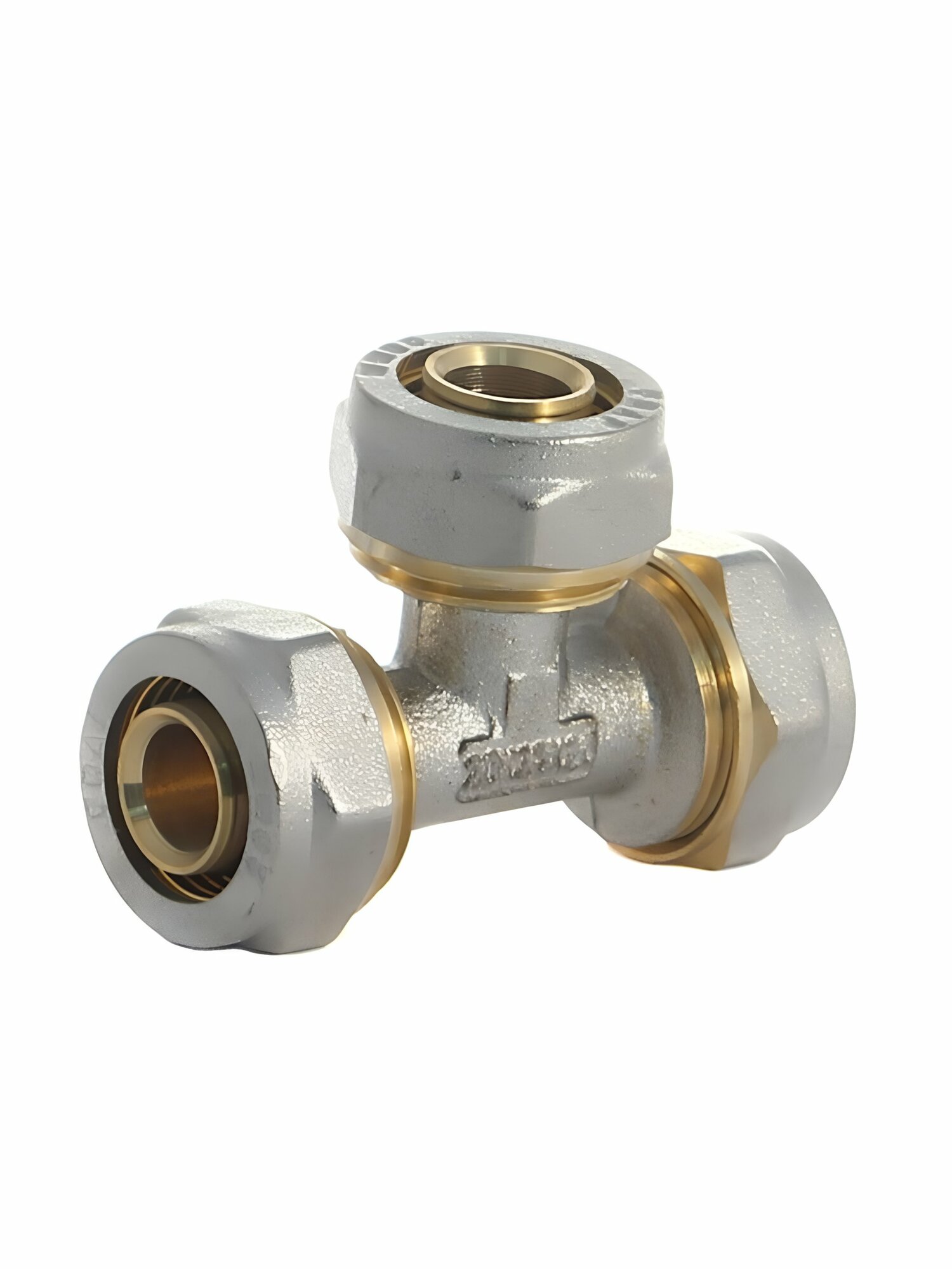 Металлопластиковый тройник Frap с цангой, 20х20х20 мм