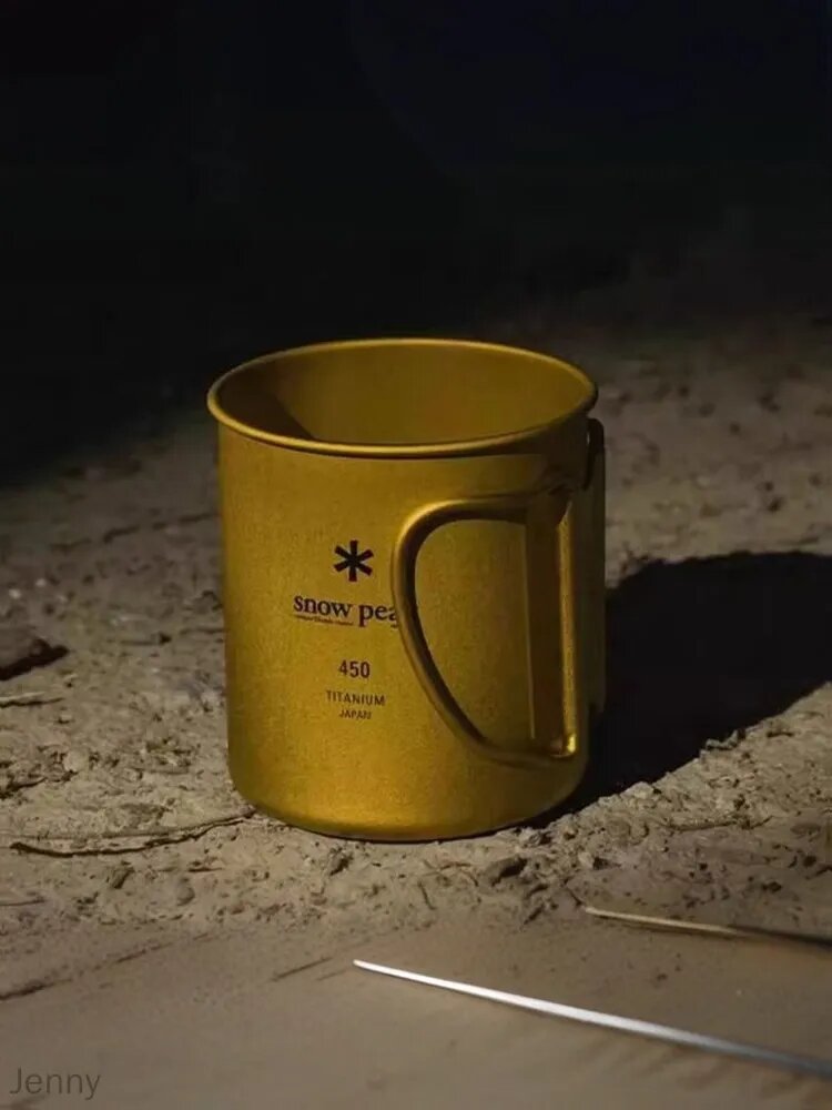 Кружка походная Snow Peak Titanium 450 золотистая титановая кружка для кемпинга, 450 мл, Япония