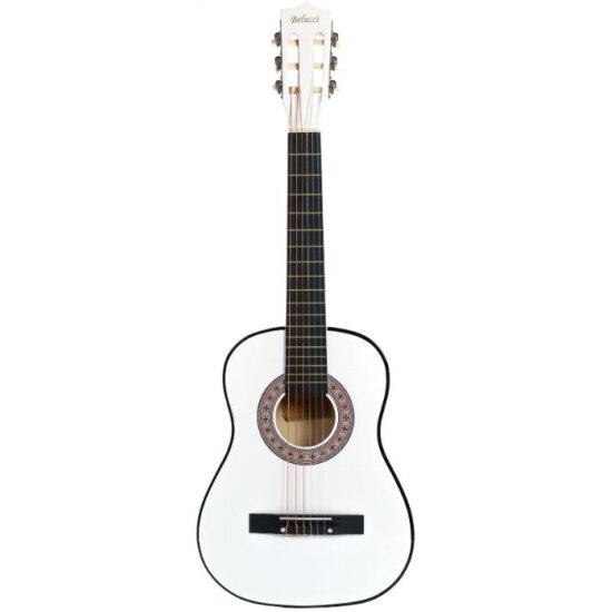 Классическая гитара Belucci BC3405 WH CA, с медиаторами, чехлом, ремнём, струнами, белый