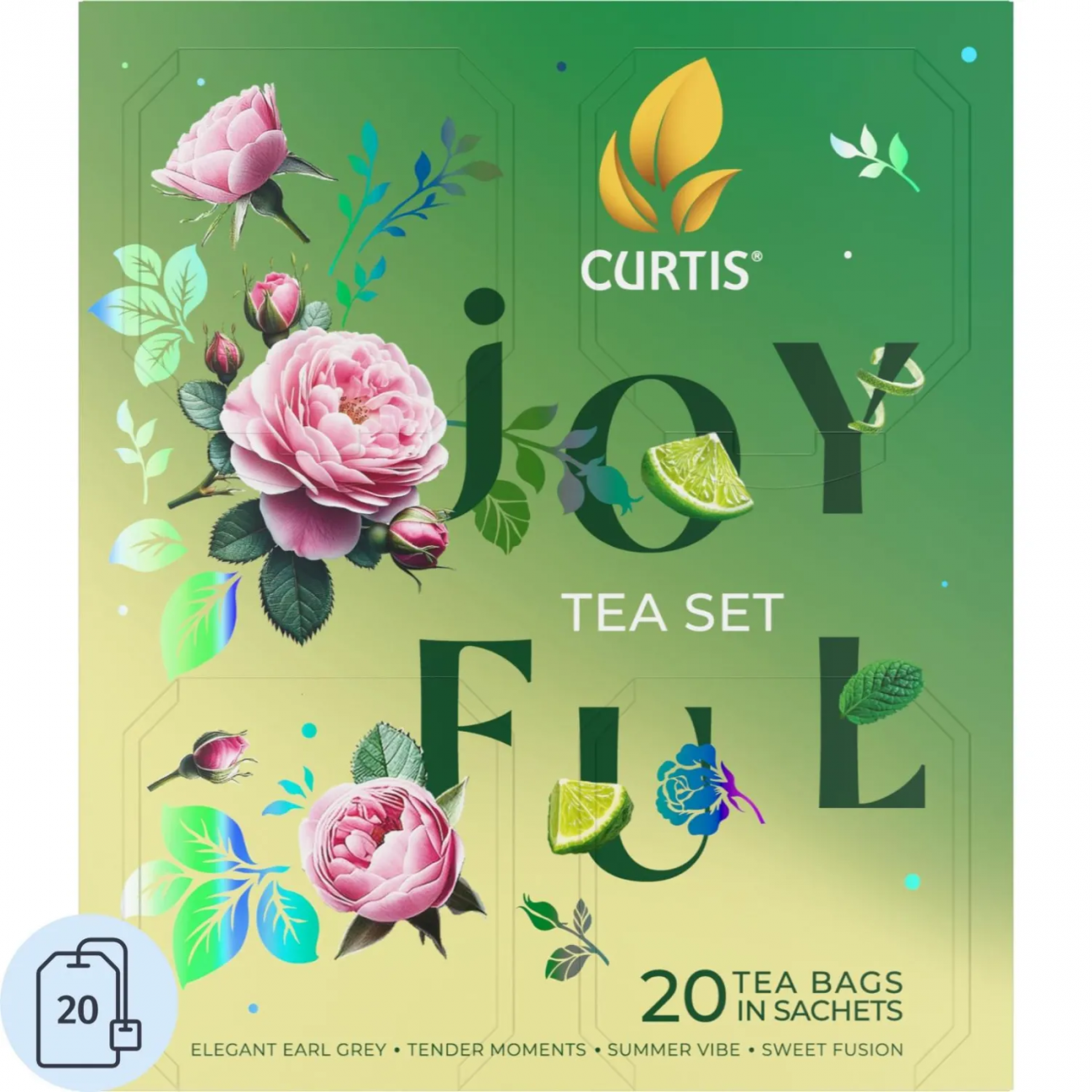 Чай Curtis Joyful Tea Set ассорти 4 вкуса 20 сашет 2458269 103016