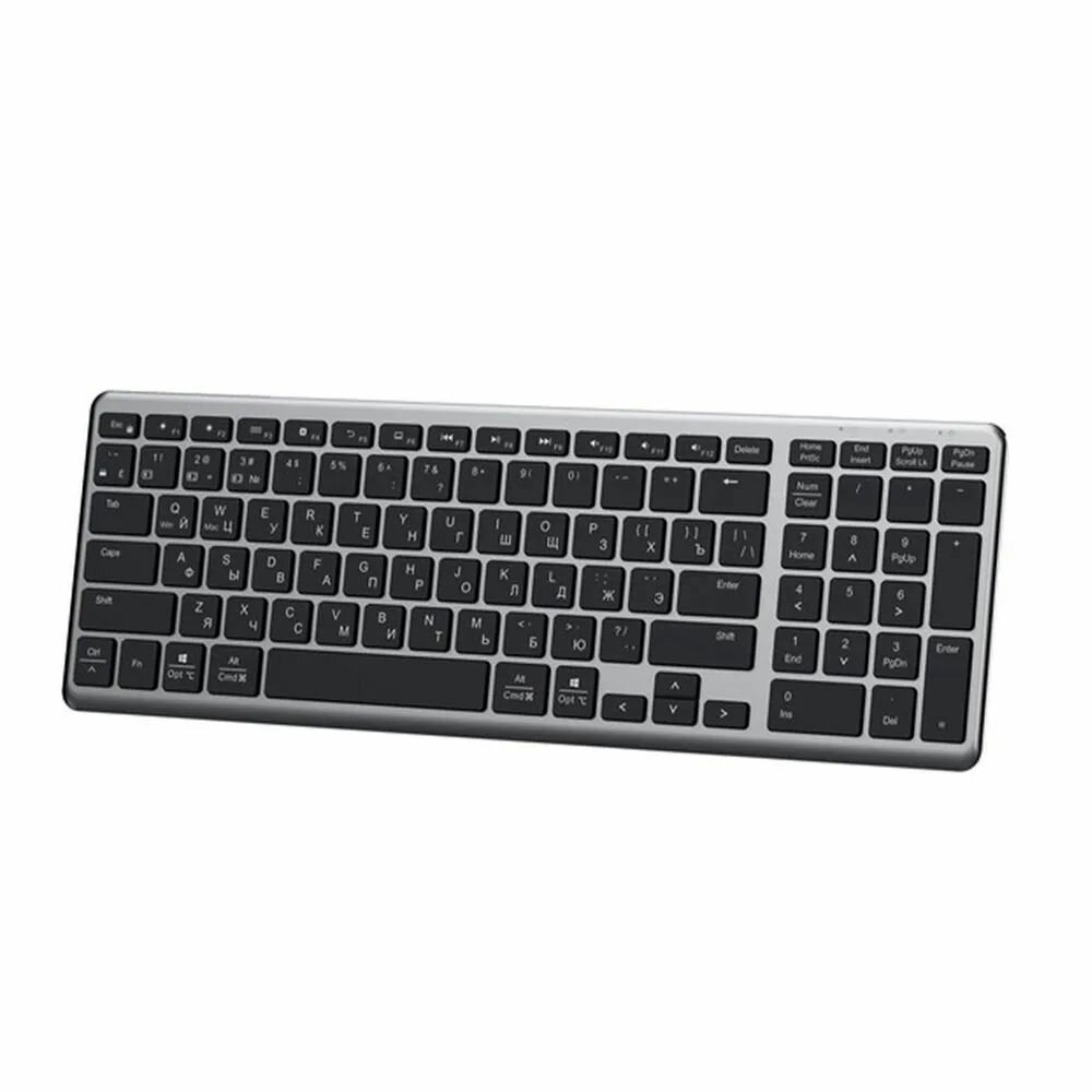 Клавиатура беспроводная UGREEN KU005 (15956) 2.4GHz Bluetooth5.0 Ultra Slim Wireless Keyboard. Цвет: серебристый.