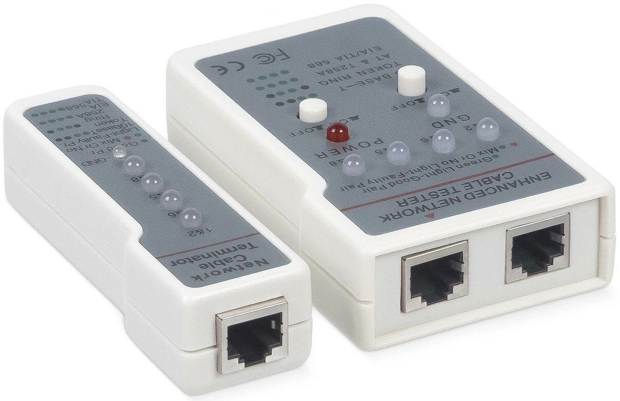 Тестер кабельный Cabeus контактный способ измерения, белый с серым (HT-488CT)