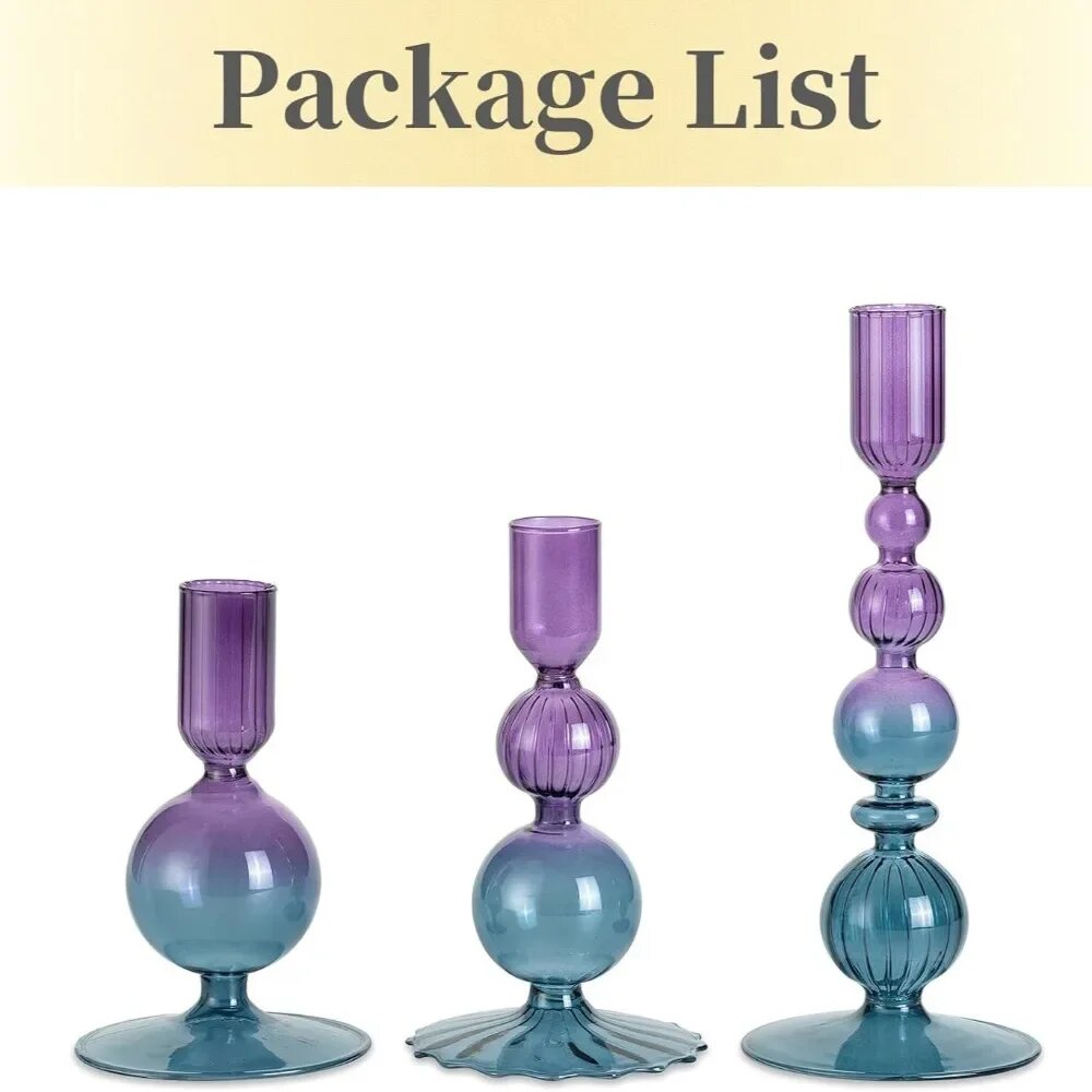 Набор 3 подсвечников фиолетовый Purple Blue
