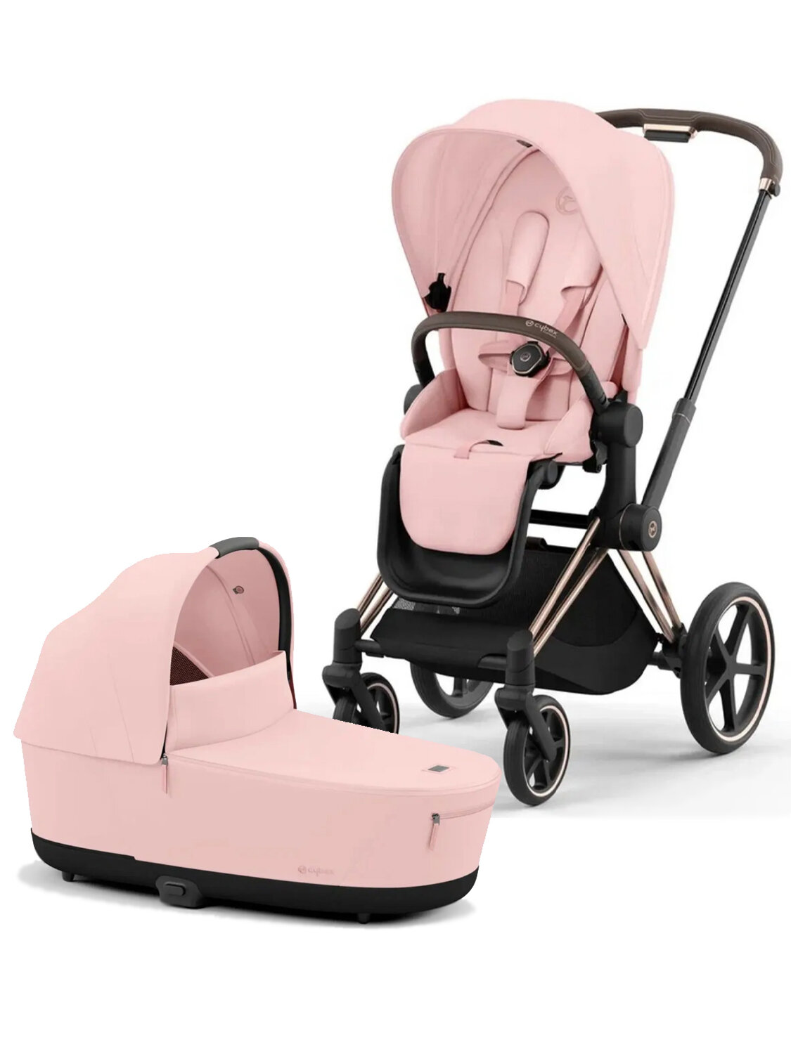 Коляска 2 в 1 Cybex Priam IV Peach Pink/Rosegold 523001511, всесезонная