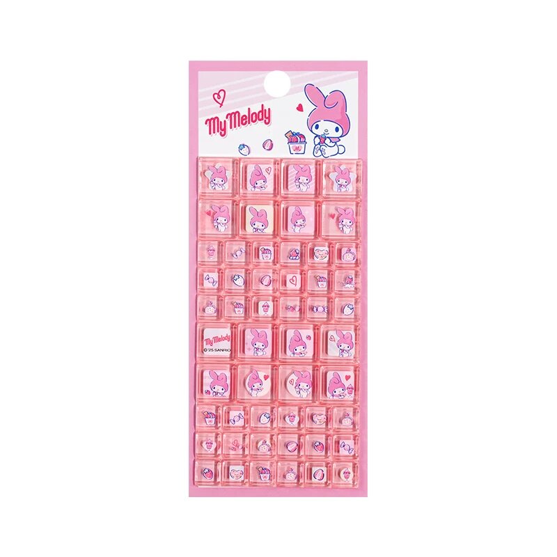 Санрио Май Мелоди 3D мультяшные квадратные наклейки для детей девочек фотоальбомная декорация набор из 4 штук