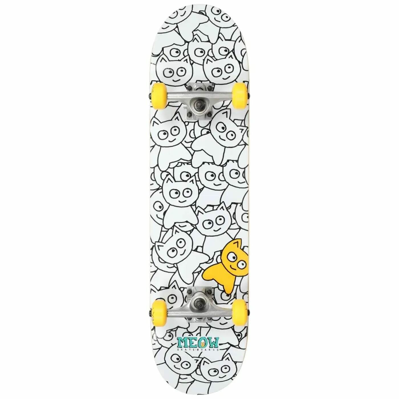 DECATHLON скейтборд Meow Sticker Pile, белый, 8", 81.3 см