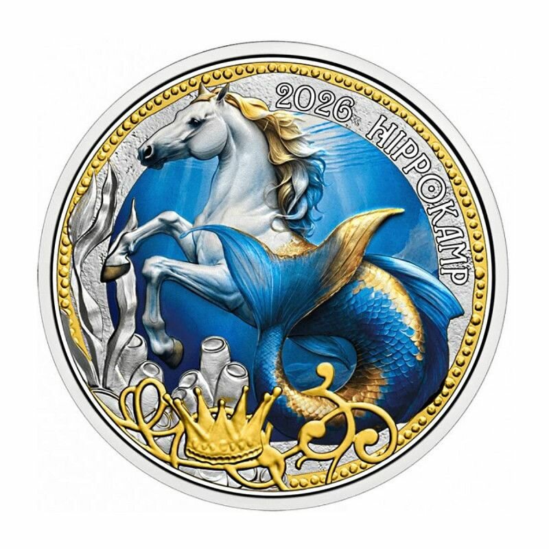 3 евро Австрии 2026 г. Мифические существа - Гиппокампус