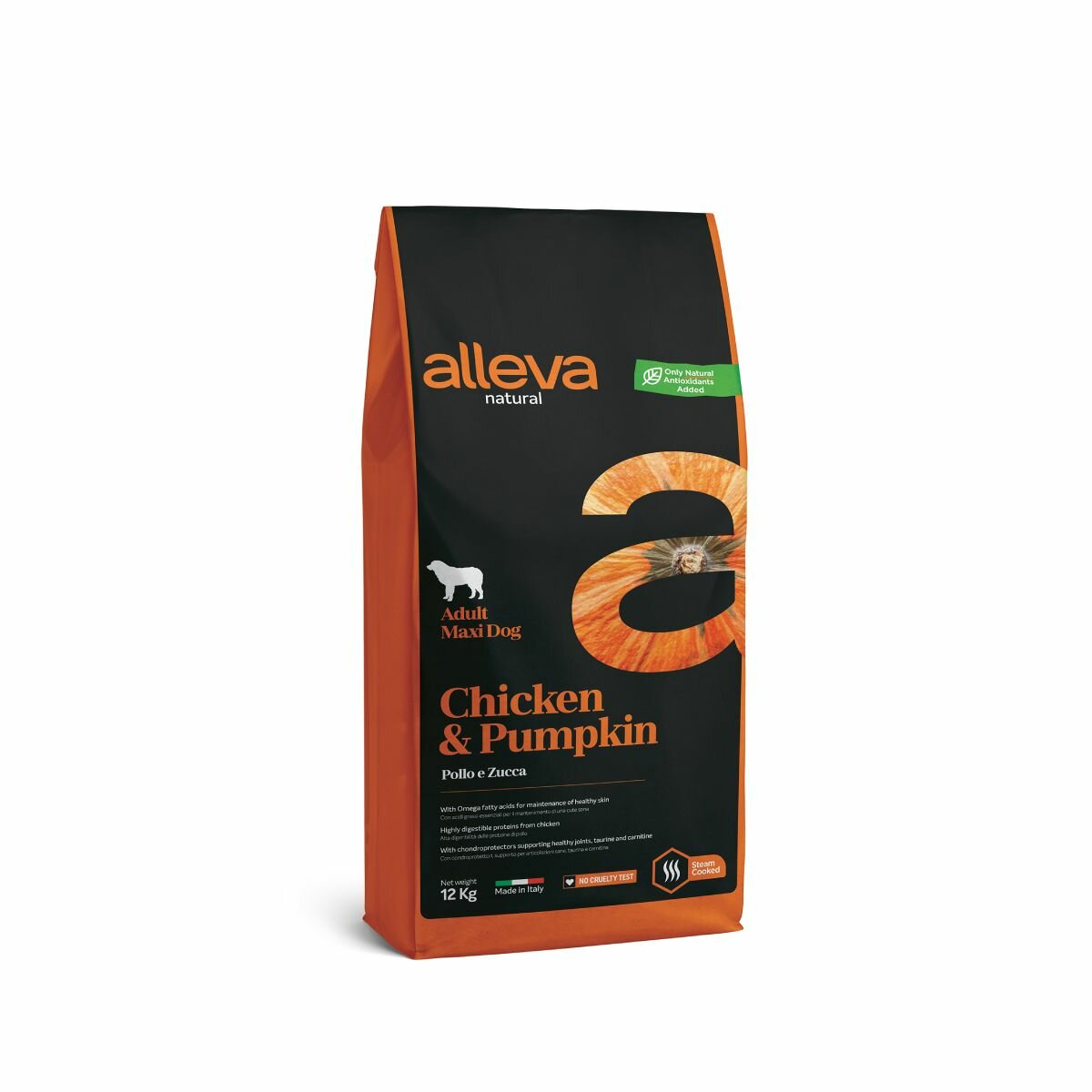 ALLEVA NATURAL Корм для взрослых собак с курицей и тыквой. Макси 12 кг