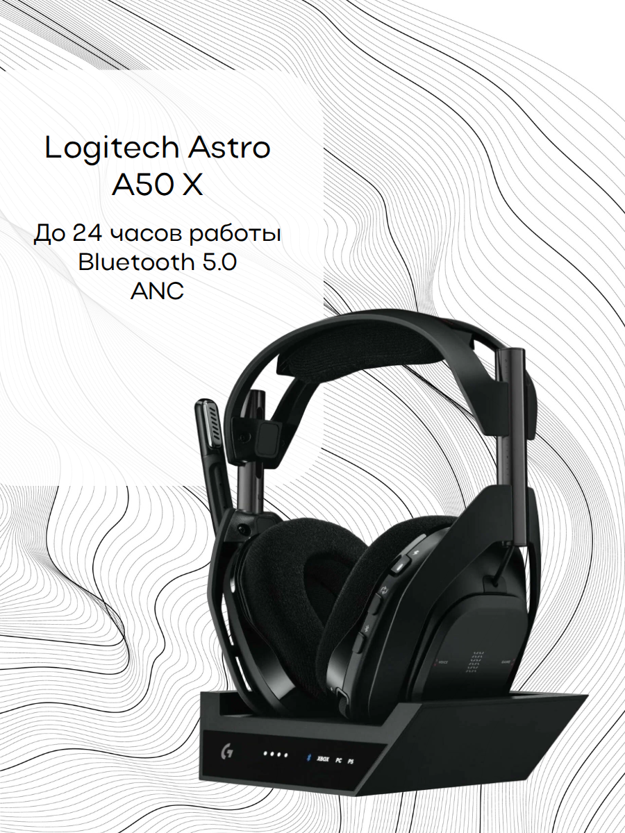 Беспроводная игровая гарнитура Logitech G Astro A50 X, черный