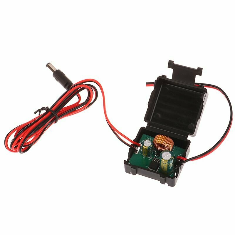 Преобразователь DC 24V→12V 5A для автомобильной камеры заднего вида — понижающий регулятор питания, чёрный пластиковый корпус