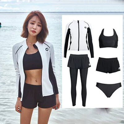 Корейский раздельный гидрокостюм, быстросохнущая молния, солнцезащитный костюм медузы для мужчин и женщин, купальник с