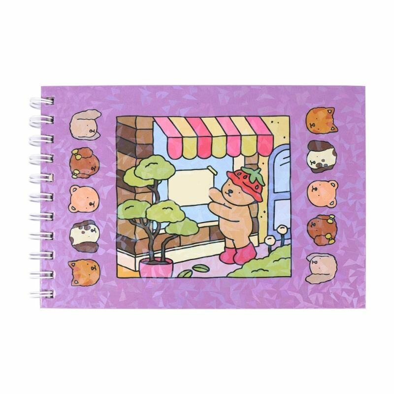 (1 шт.) Детская раскраска с мультяшными героями - фиолетовая