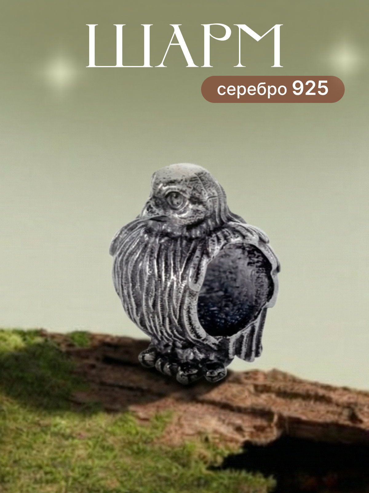 Шарм, серебро, 925 проба, чернение