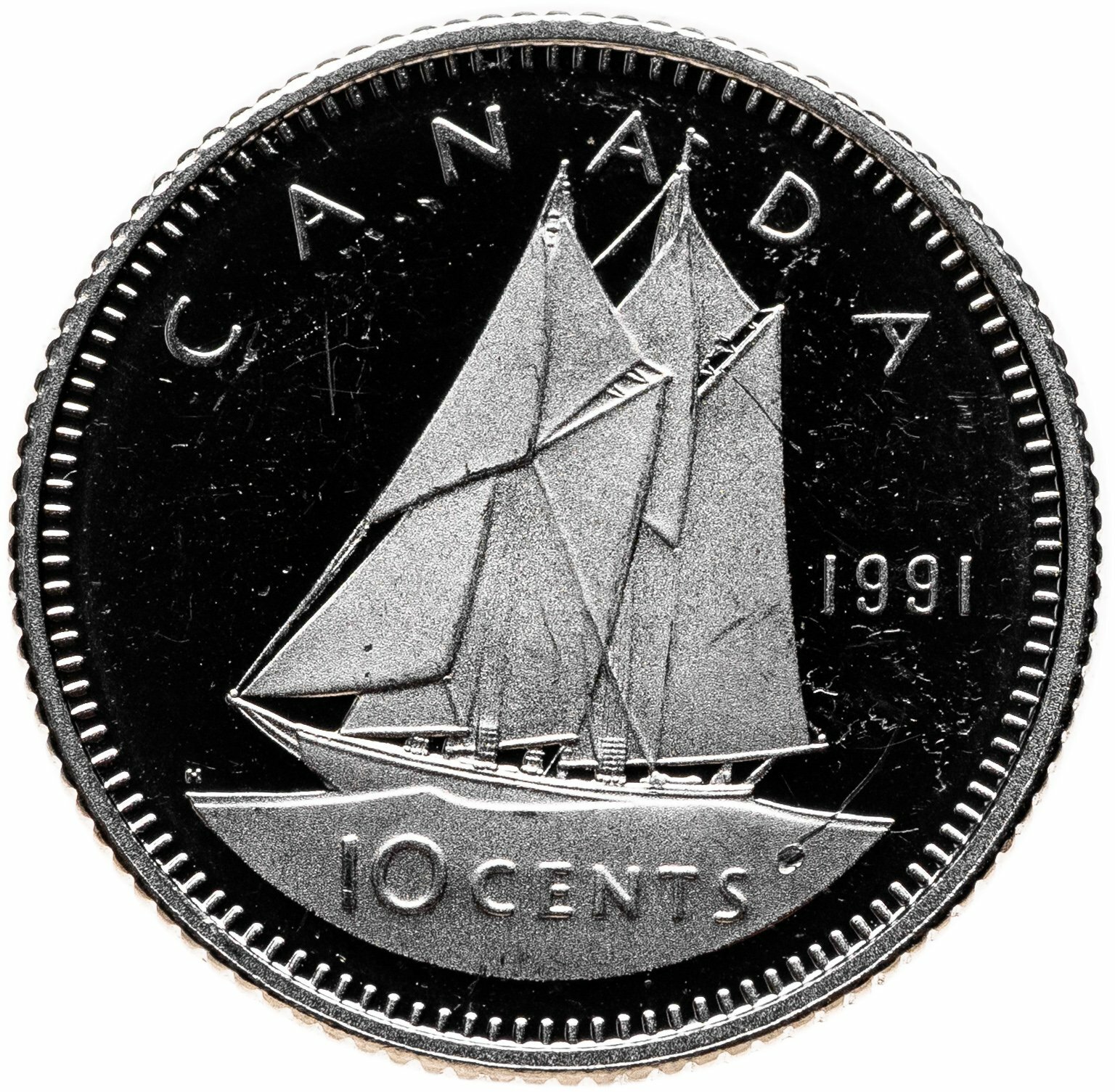 Канада 10 центов cents 1991, Никель, в сохранности Proof