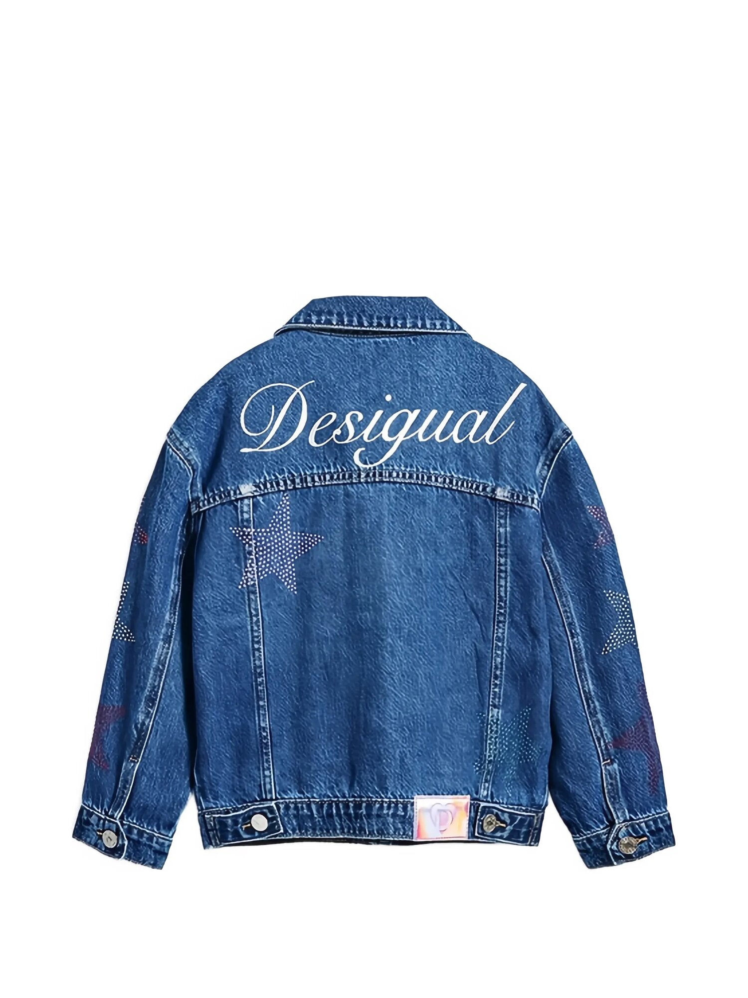 Куртка Desigual Star-embellished denim jacket, размер 4 года, Синий принт — фото 1