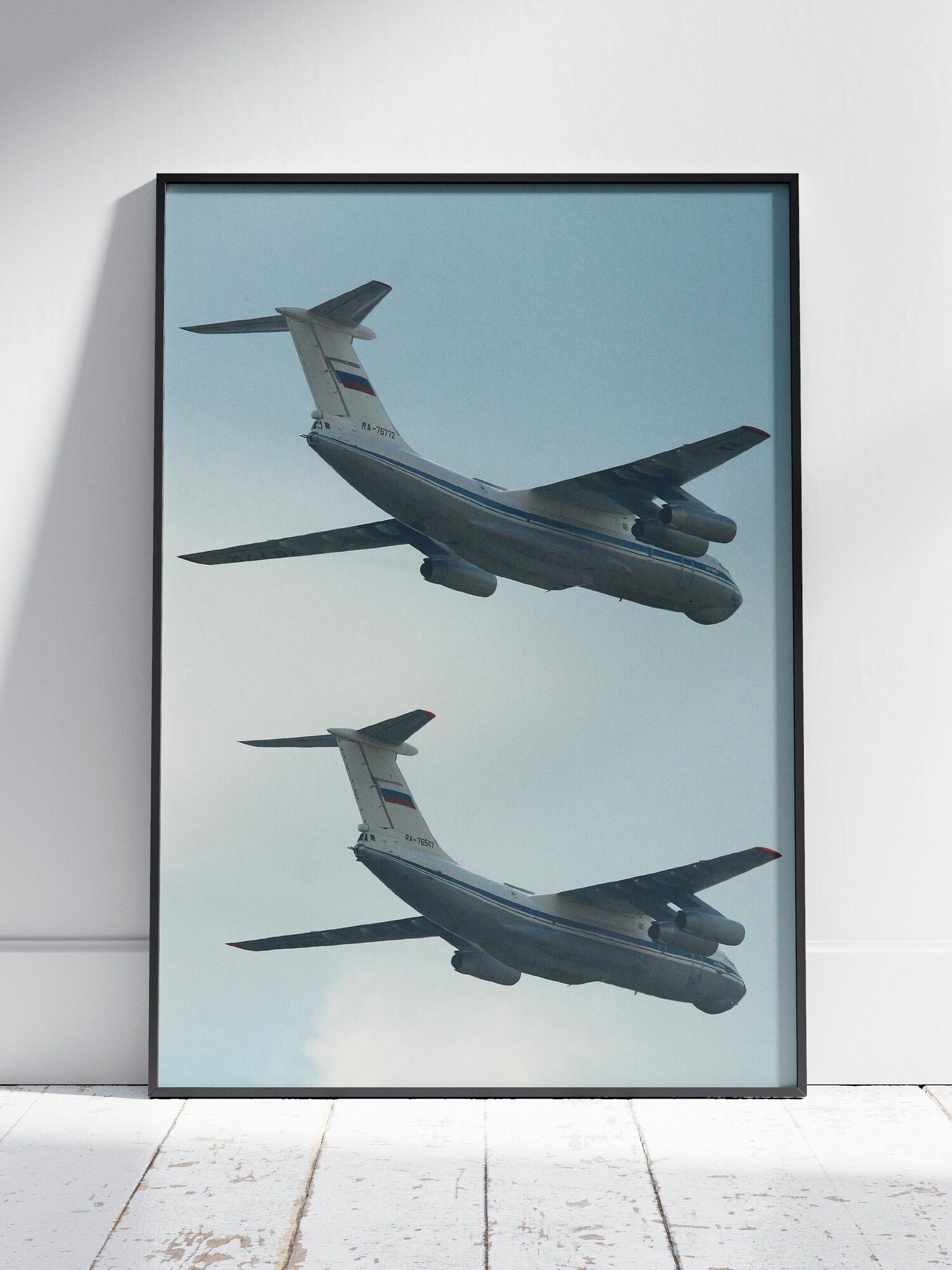 Плакат на стену для интерьера Техника и транспорт (Ильюшин Ил 76 - Ilyushin IL 76) - Постер по транспорту формата A4 (21x30 см)