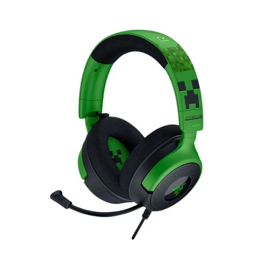 Игровая гарнитура Razer Kraken V4 X - Minecraft Ed, зеленый/черный