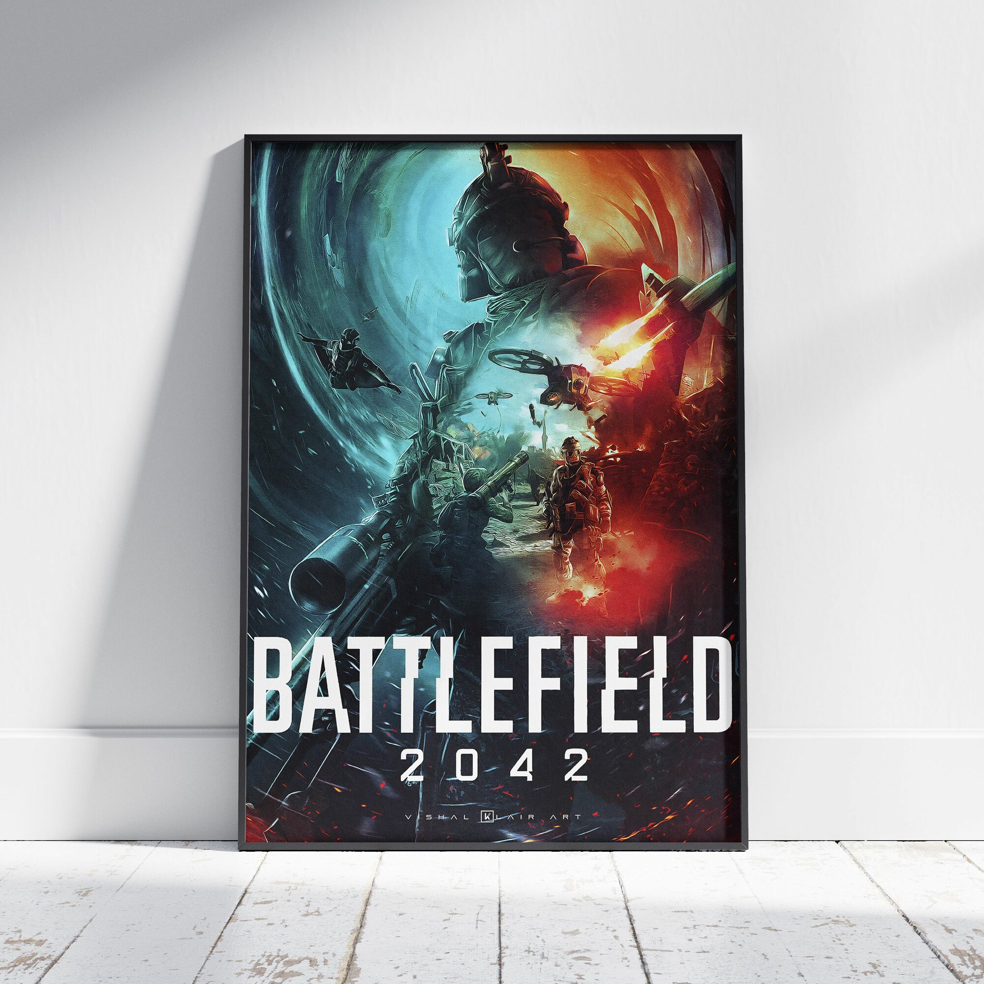 Плакат на стену для интерьера Бателфилд (Battlefield 2042 - 1) - Постер по игре формата А4 (21x30 см)