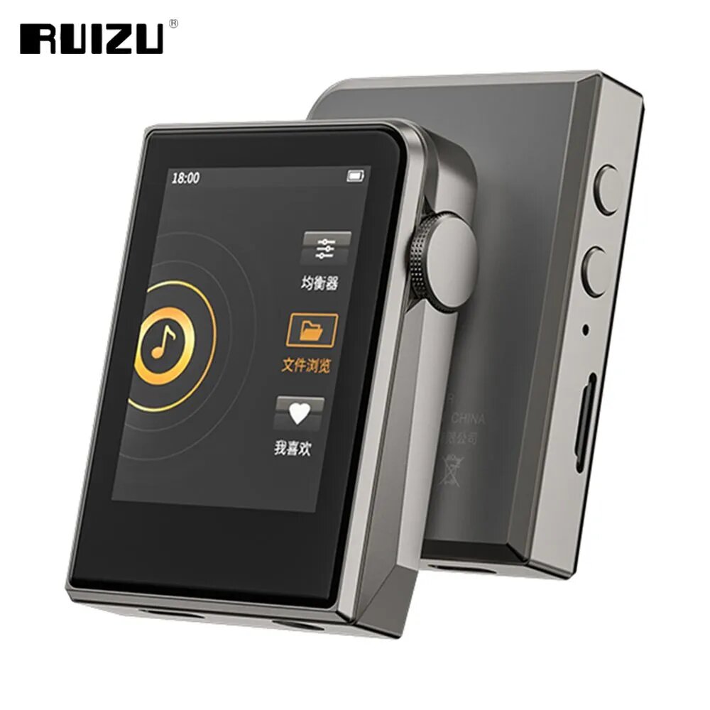 RUIZU A58 MP3-плеер Bluetooth 16 ГБ Сенсорный экран HiFi Музыкальный плеер без потерь microSD