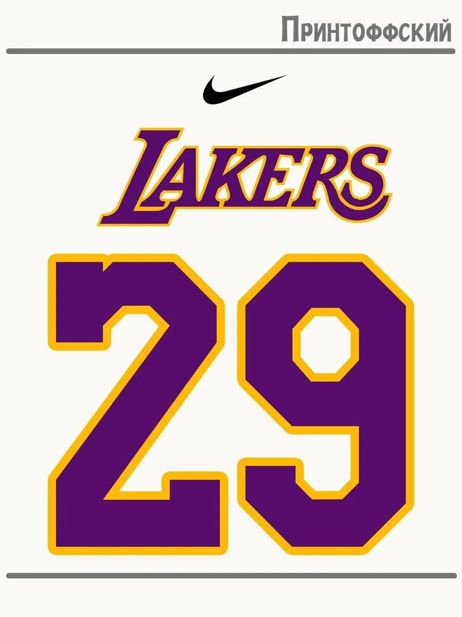 Термонаклейка для одежды и аксессуаров DTF-печать баскетбол lakers 29