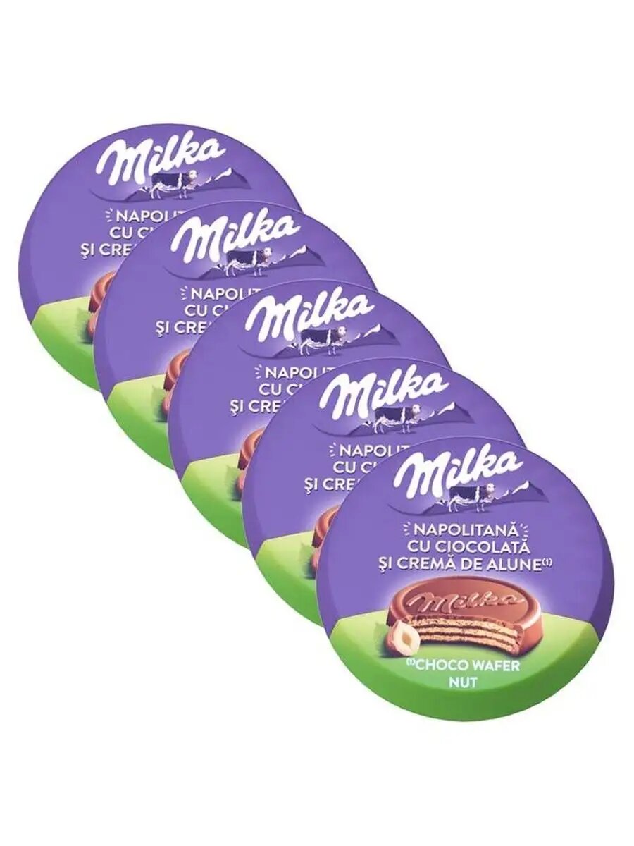 Вафля в шоколаде Milka Choco Wafer Nut / Милка Чоко Вафер с фундуком, 5 шт. по 30 гр.