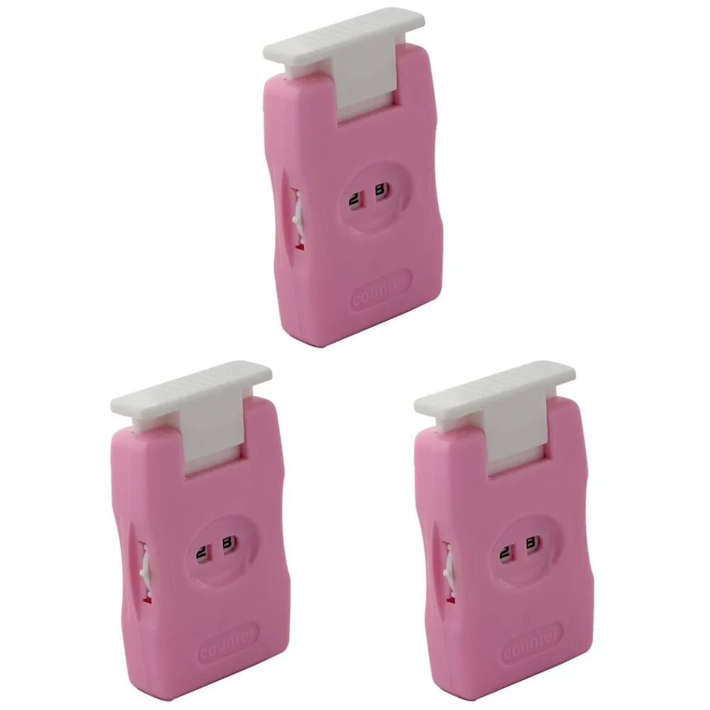 Ручной счетчик рядов для вязания с кнопкой, розовый, легкий и портативный