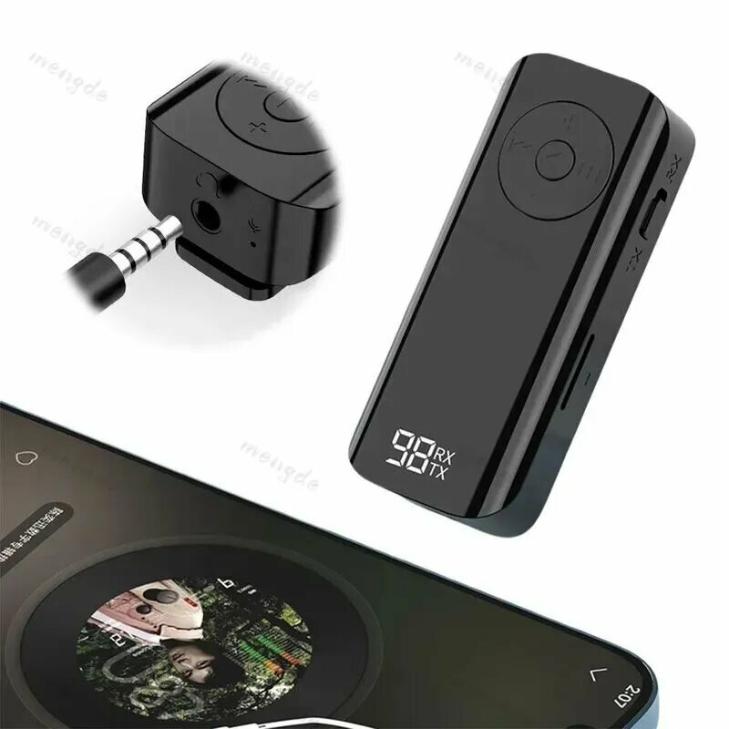 Приемник Bluetooth 5.3, беспроводной адаптер AUX 3.5 мм для автомобильных проводных наушников, динамика, музыки