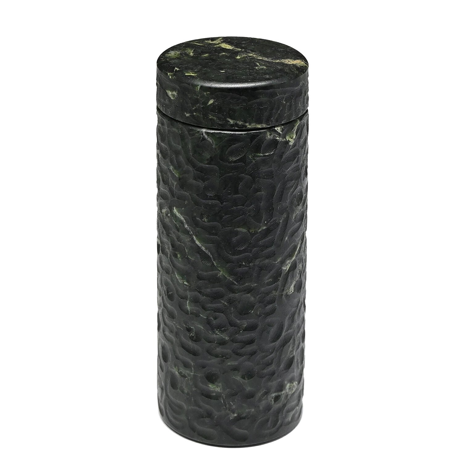 Бутылка для воды из нефрита с гравировкой 63*63*170мм