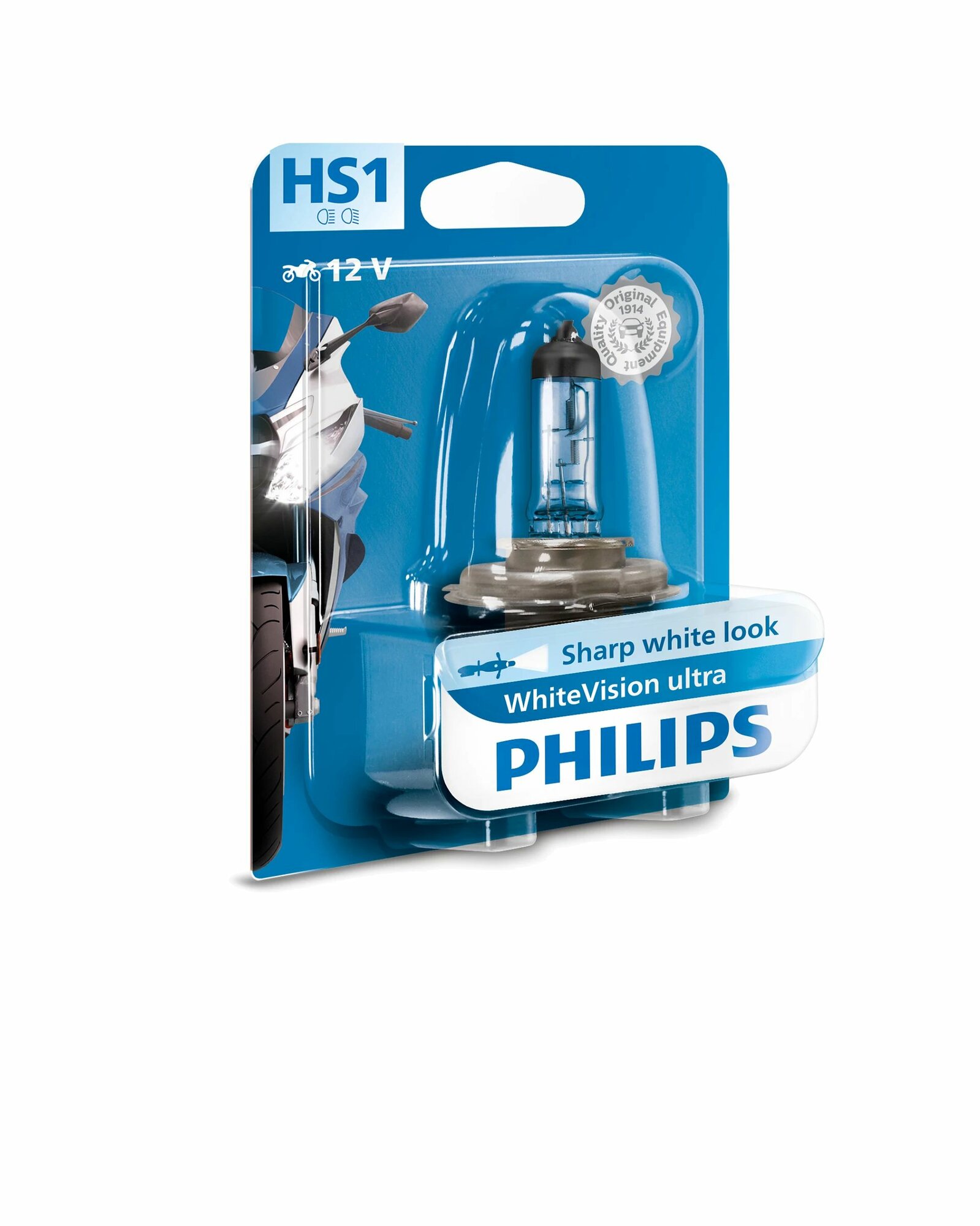 Лампа HS1 35/35W (PX43t) 12v WhiteVision ultra Moto - 12636WVUBW