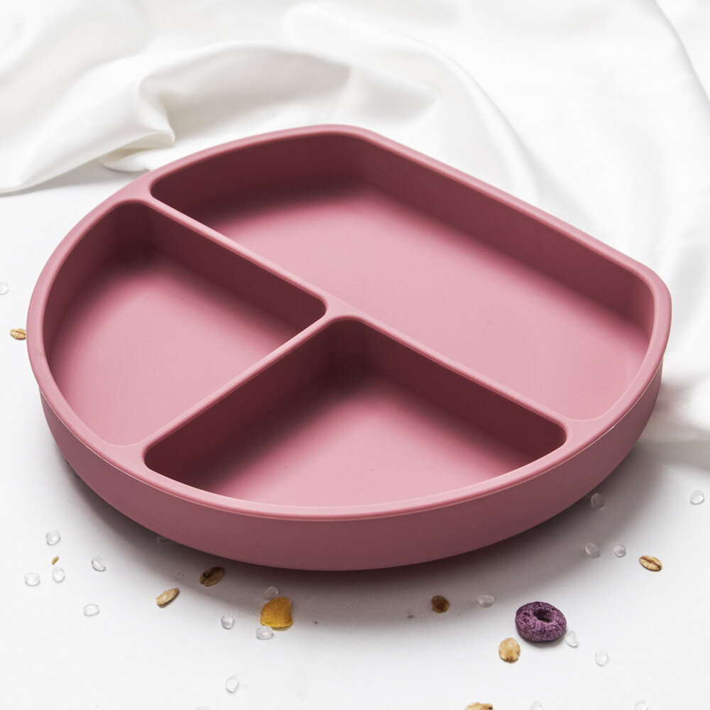 Секционная тарелка на присоске edda, Шалфей Силиконовая детская тарелка