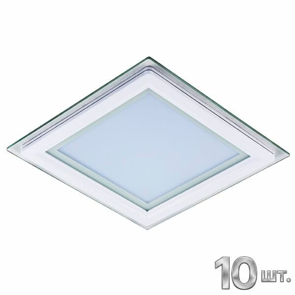 Светильник потолочный светодиодный влагозащищенный Lightstar ACRI 212022, IP44 для ванной, 3000K, 18W, квадратный, белый, комплект 10 шт.