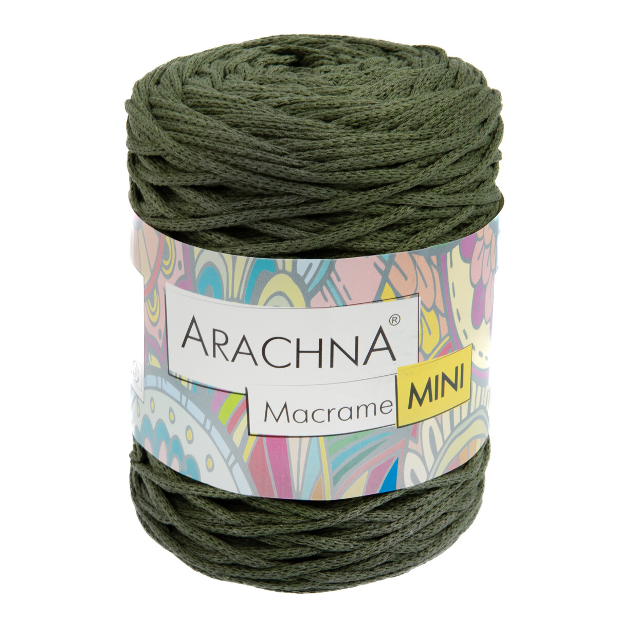 Пряжа ARACHNA Macrame Mini №48 хаки 200 м 250 г средняя толщина 3 мм