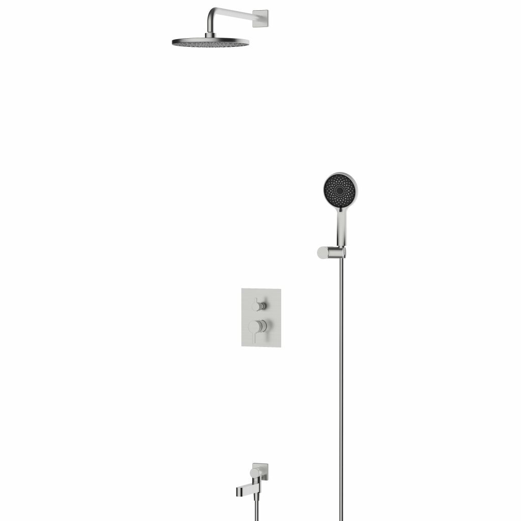 Встраиваемая душевая система с изливом BelBagno Delta 2.0 DEL2.0-VDSET-IN сатин